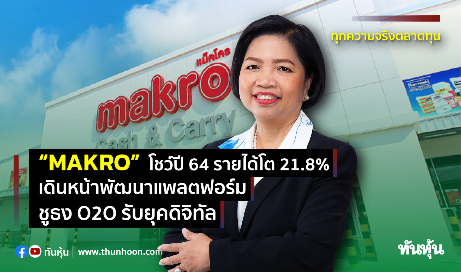 “MAKRO” โชว์ปี 64 รายได้โต 21.8% เดินหน้าพัฒนาแพลตฟอร์ม ชูธง O2O รับยุค ...