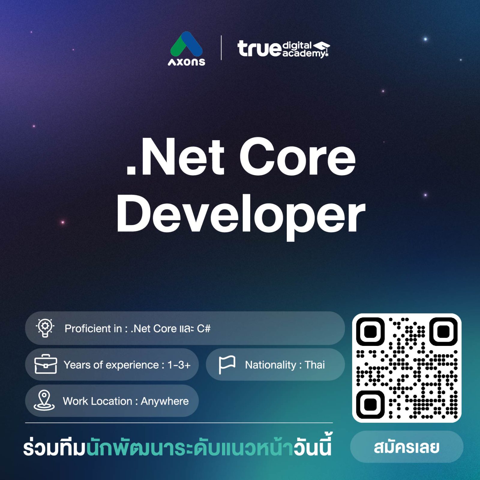 มาร่วมทีมนักพัฒนาระดับโลกไปกับ AXONS ด่วน เปิดรับสมัคร Developer และ QA ...